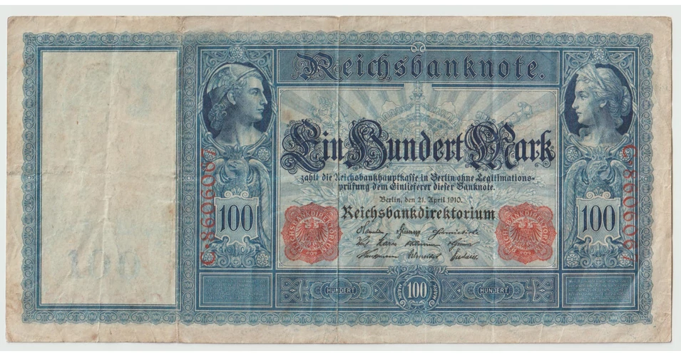 1910 Ein Hundert Mark - német 100 márkás bankjegy - Reichsbanknote